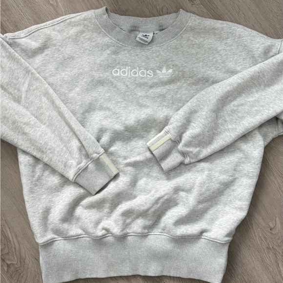 adidas | Sweaters | Adidas Gray Trefoil Crewneck | Poshmark